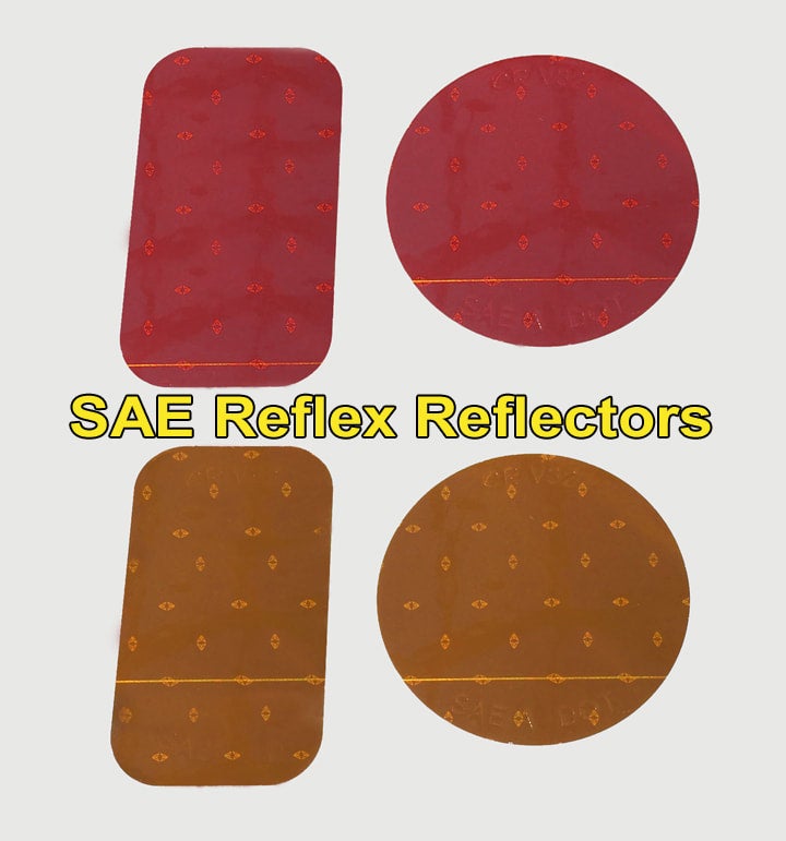 SAE Reflex Reflectors - Amber & Red - Circles - Rectangles - Oralite ...